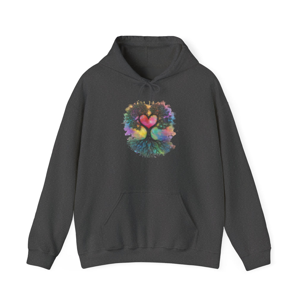 Rainbow Heart Tree Hoodie — Vibrant Spiritual Love Pullover ...